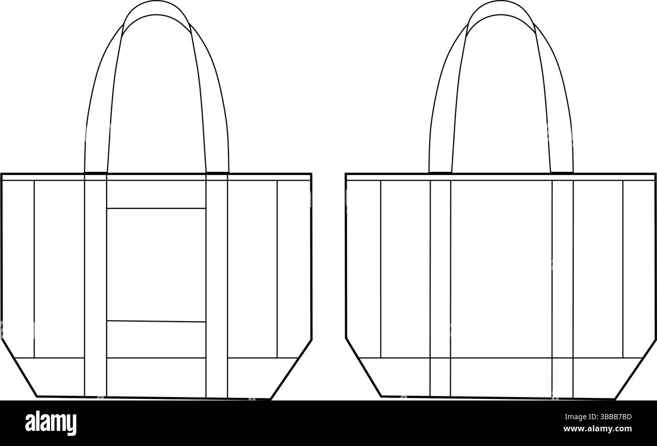 Structured Canvas Tote Bag with Double Handles and Exterior Pockets ...