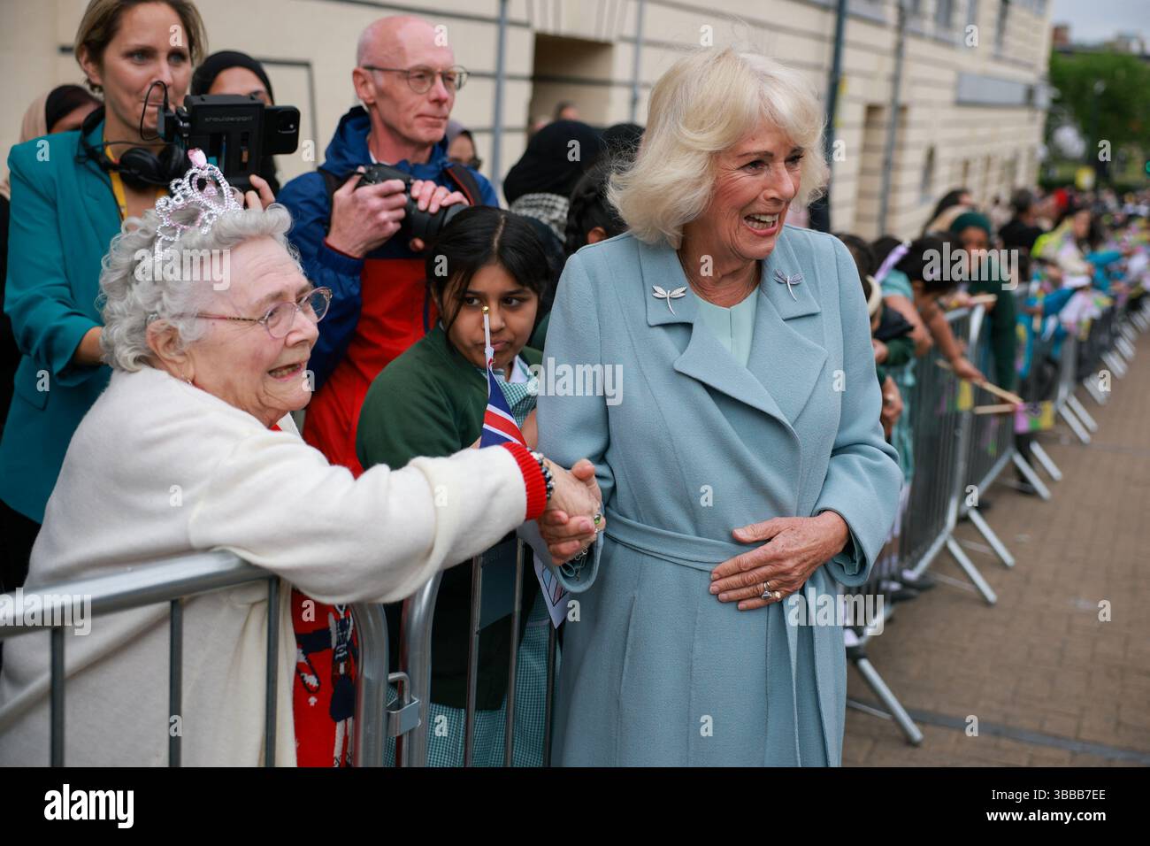Queen Camilla meets well wishers outside Bradford Live in Bradford ...