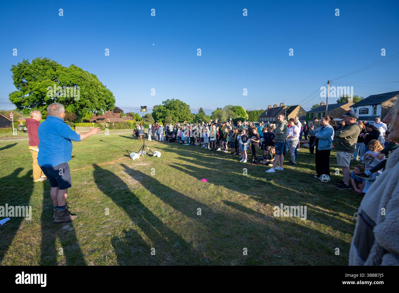 Children and adults enjoying VE celebrations on the green at Sarratt ...