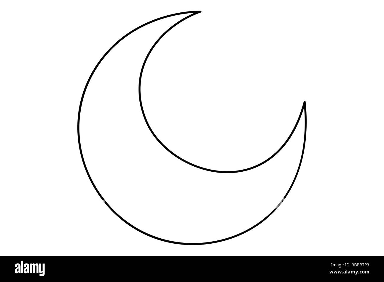 Continuous one line drawing of Crescent moon and star Ramadan isolated ...