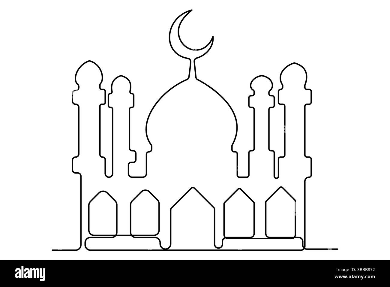 Muslim continuous line art Cut Out Stock Images & Pictures - Alamy