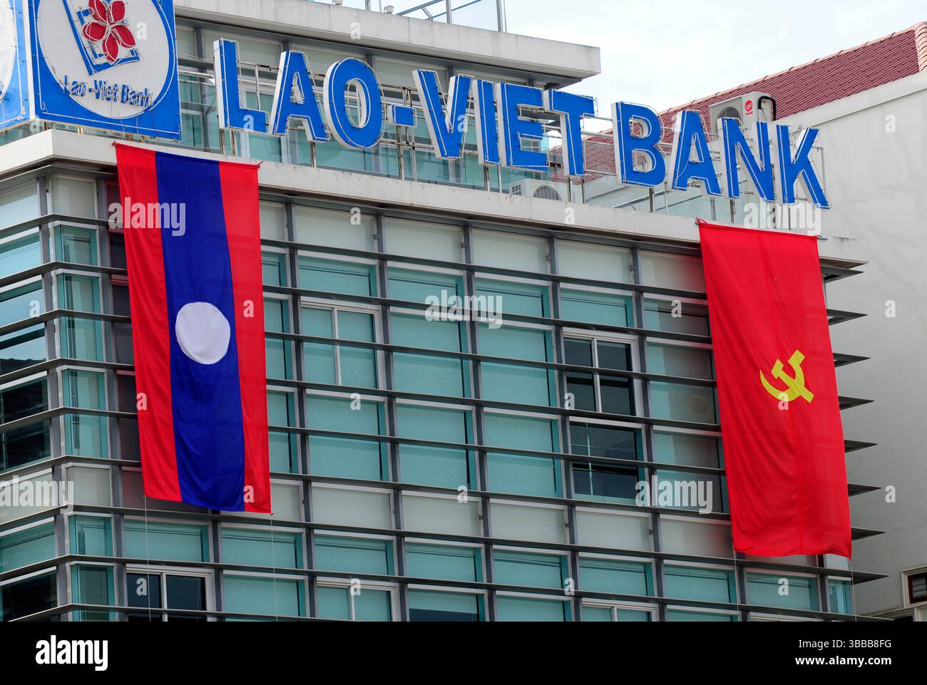 Asia,South East Asia,the two national flags of Laos-The Peoples ...
