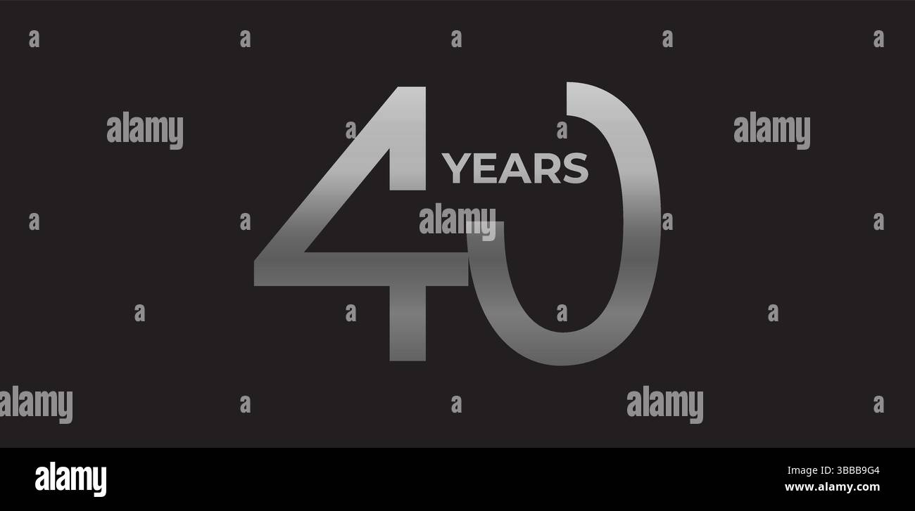 Sharp angled number 40 years in silver, strong geometric logo reflects ...