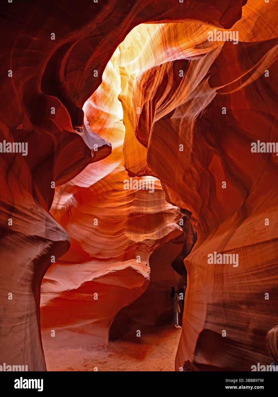 Sandstone walls, canyons and texture in Upper Antelope Canyon, Arizona ...