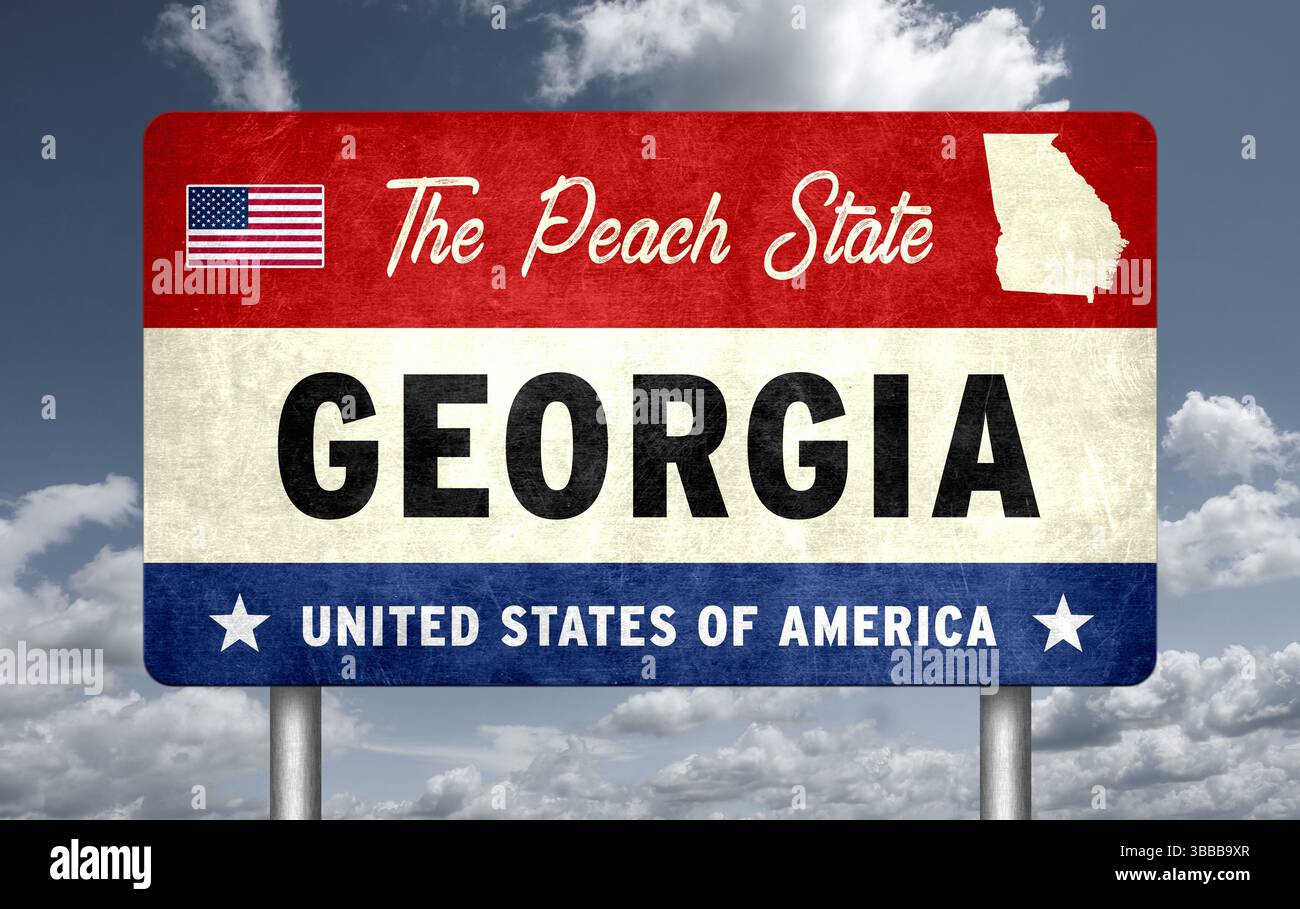 US State of Georgia - The Peach State Stock Photo - Alamy