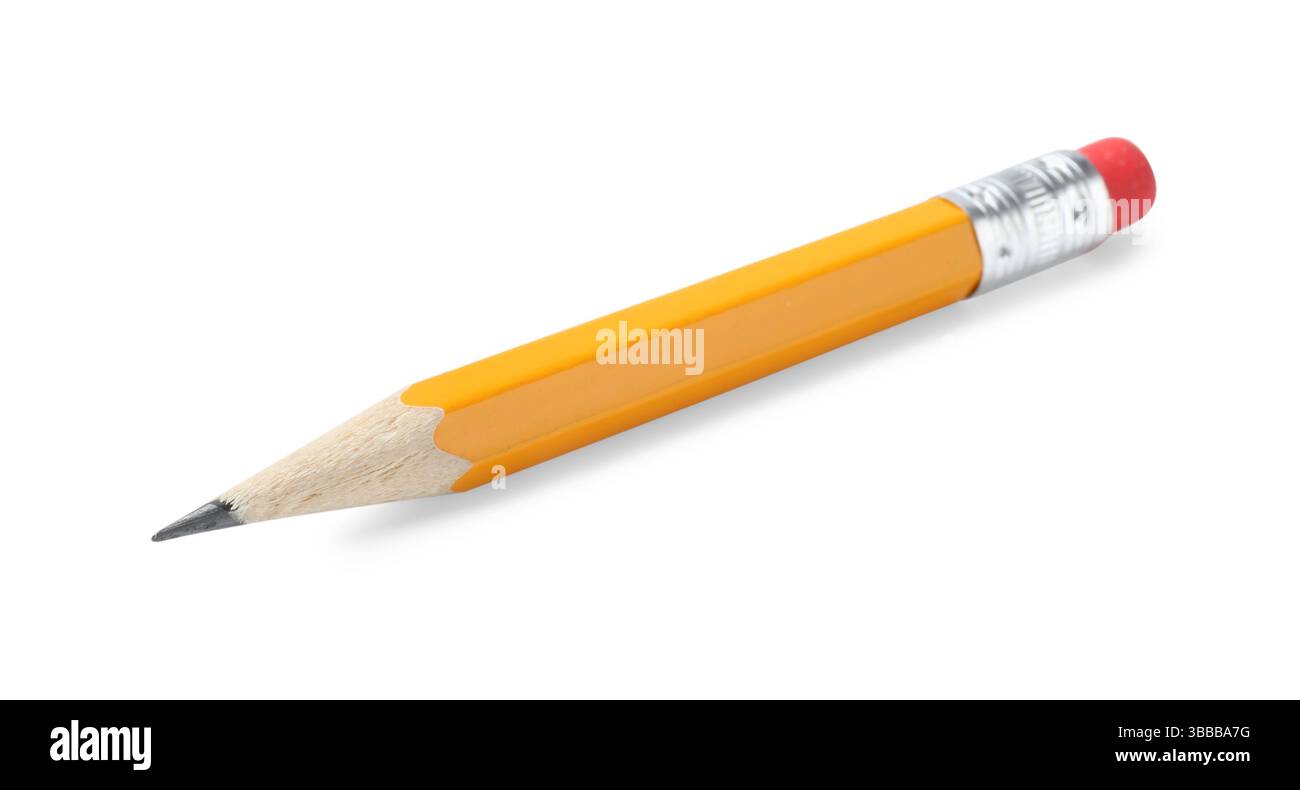One sharp graphite pencil on white background Stock Photo - Alamy