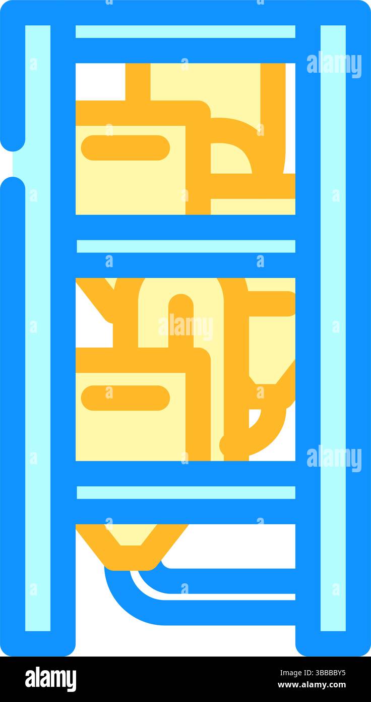 preheater tower cement production color icon vector illustration Stock ...