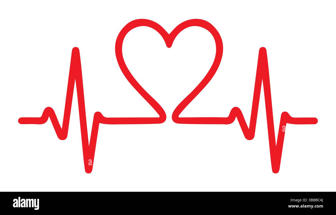 Ecg heart beat line. heart beat sinus rhythm line. Vector illustration ...