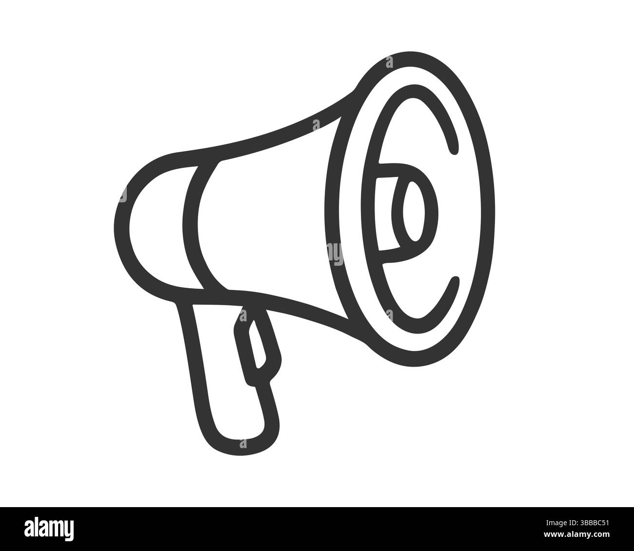 Megaphone news music flat style icon shape symbol. Voice sound speech ...