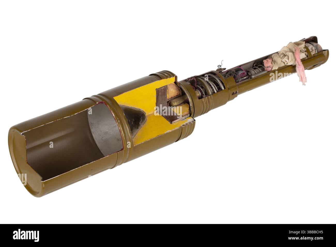 RKG-3 Soviet anti-tank handheld shaped-charge grenade. Cutaway dummy ...