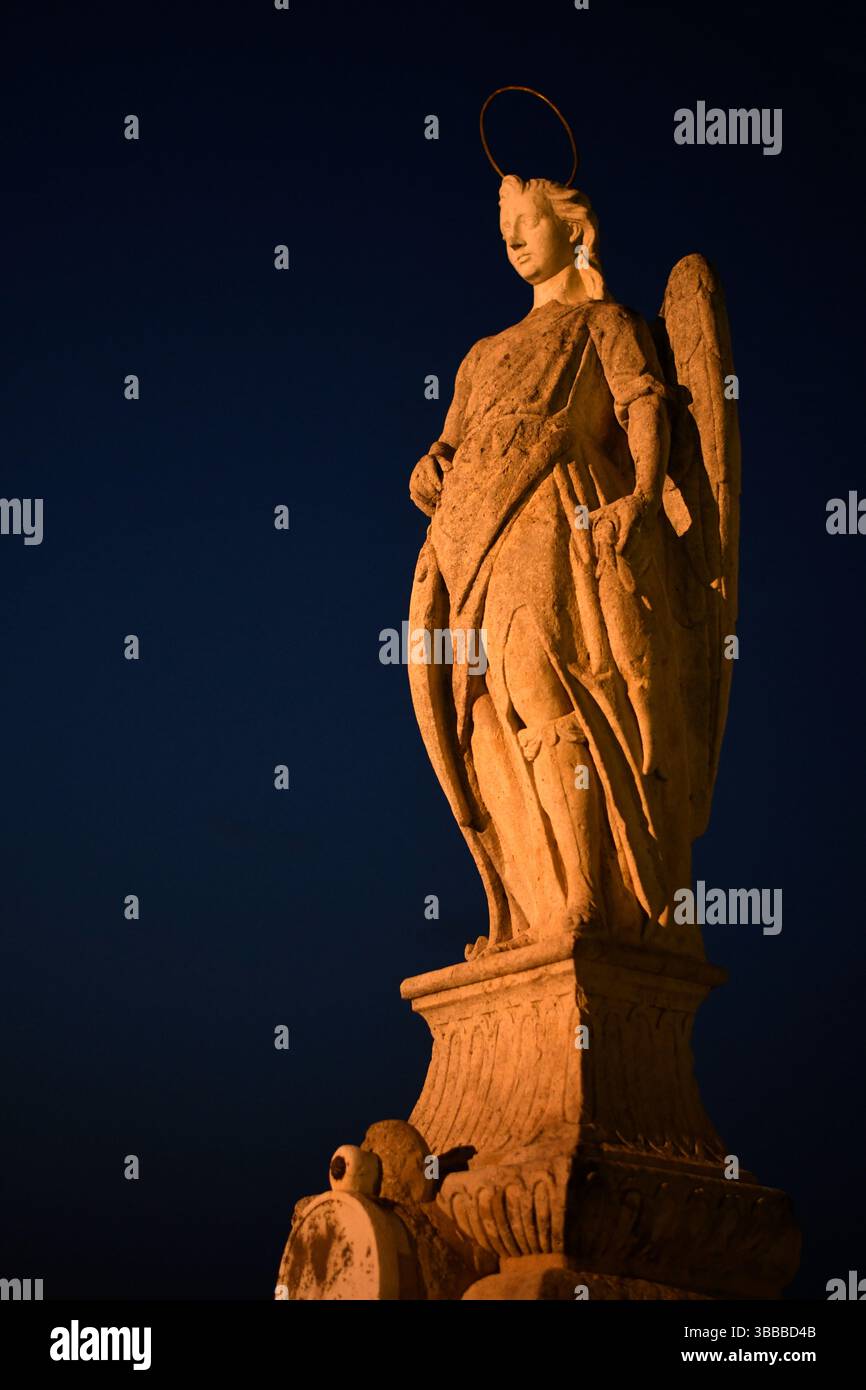 Statue of St Raphael on the Roman bridge, Cordoba,Andalusia,Spain Stock ...