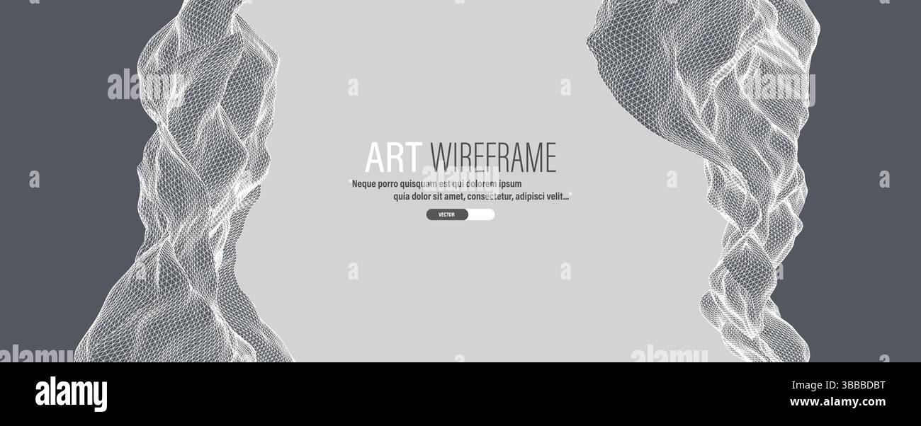 The abstract wave is made in a frame style. Template for science and ...
