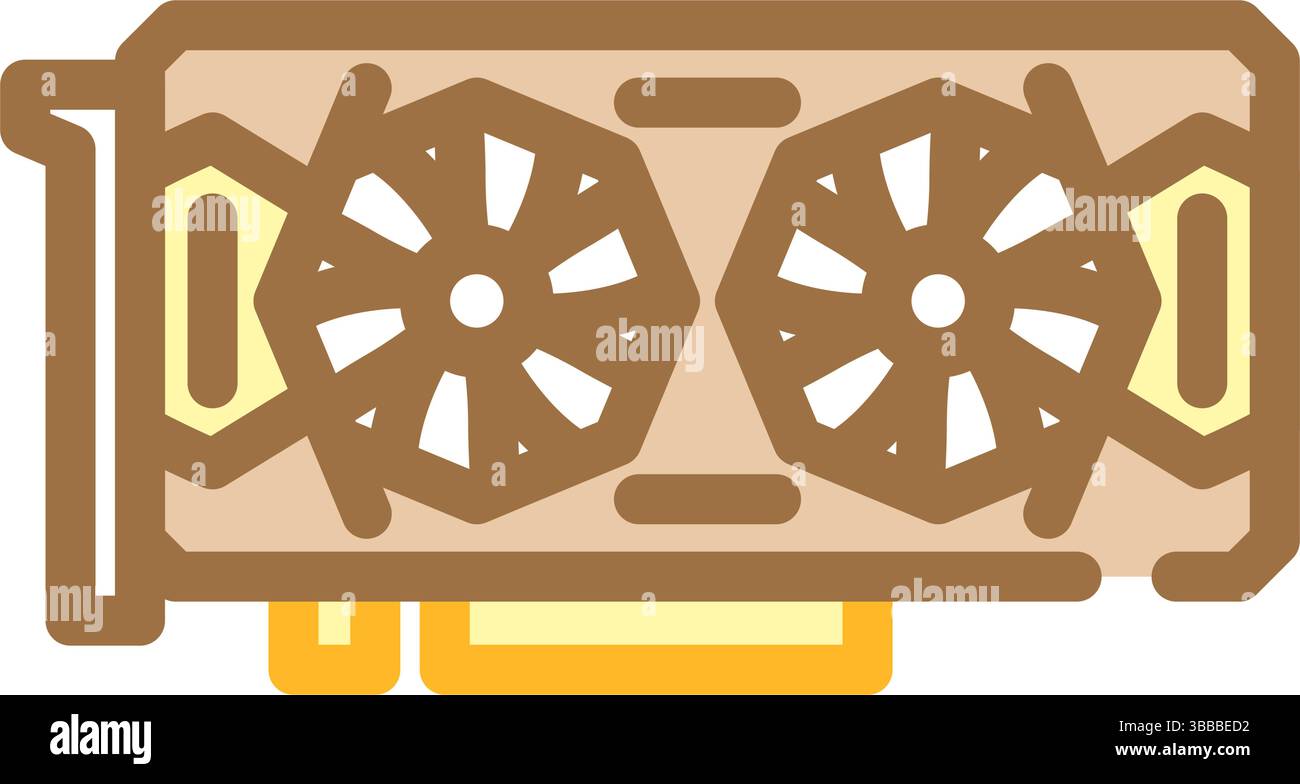 high performance graphics card gaming pc color icon vector illustration ...