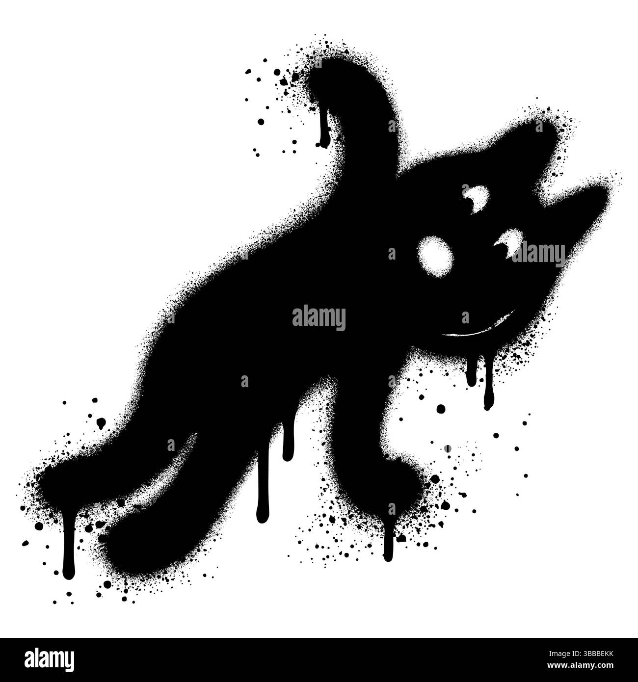 cute cat emoji that is falling or shocked with graffiti style Stock ...