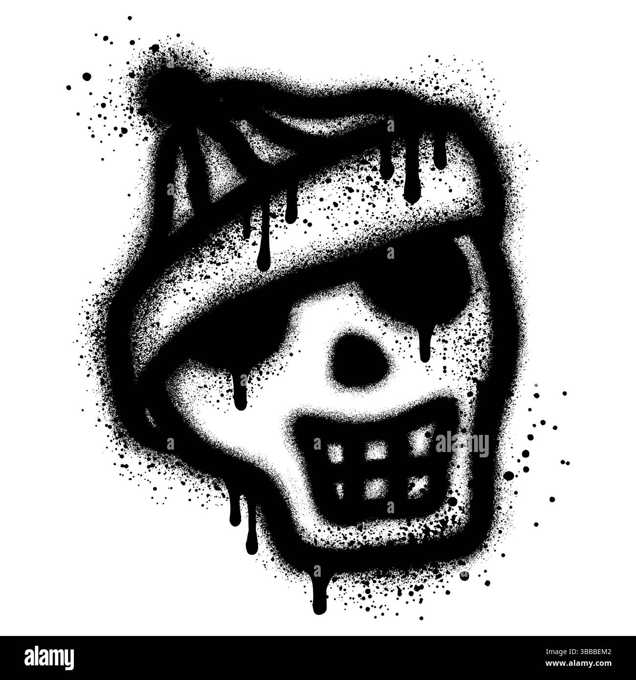 Spray Painted Graffiti skull Sprayed. graffiti skull icon with over ...