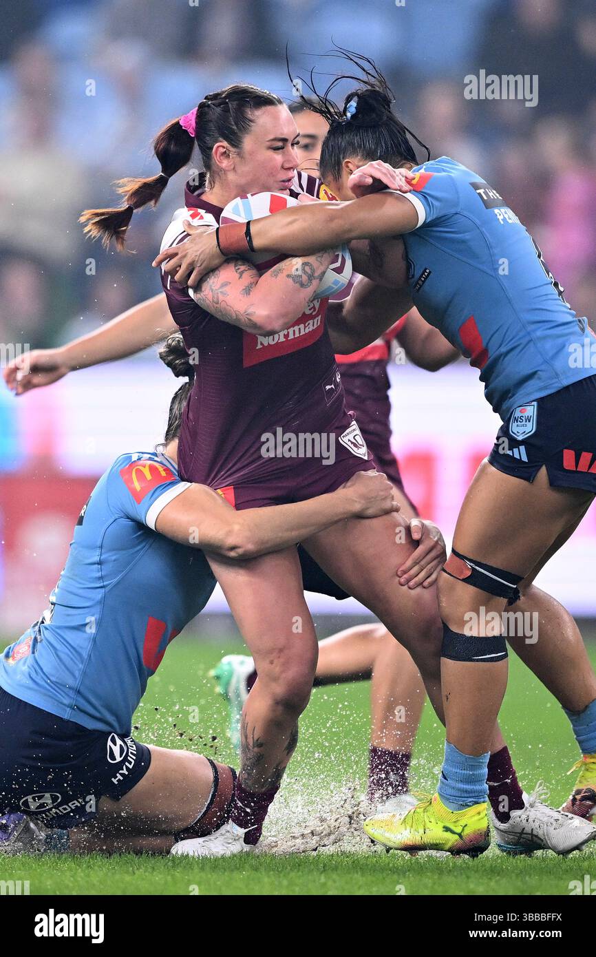 Sydney, Australia. 15th May, 2025. Jessika Elliston of the Maroons is ...