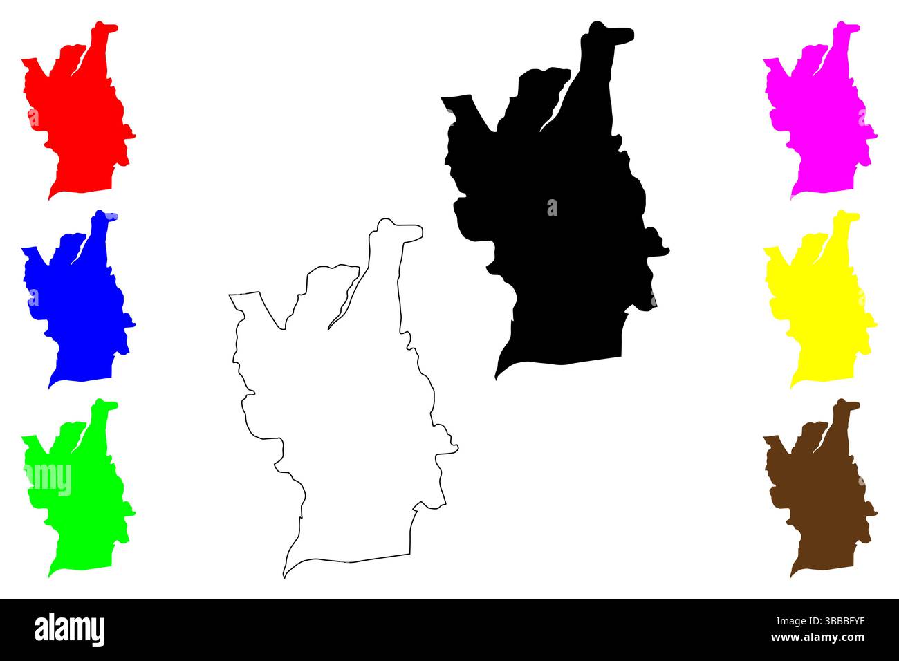 Siliguri city (Republic of India, State of West Bengal) map vector ...