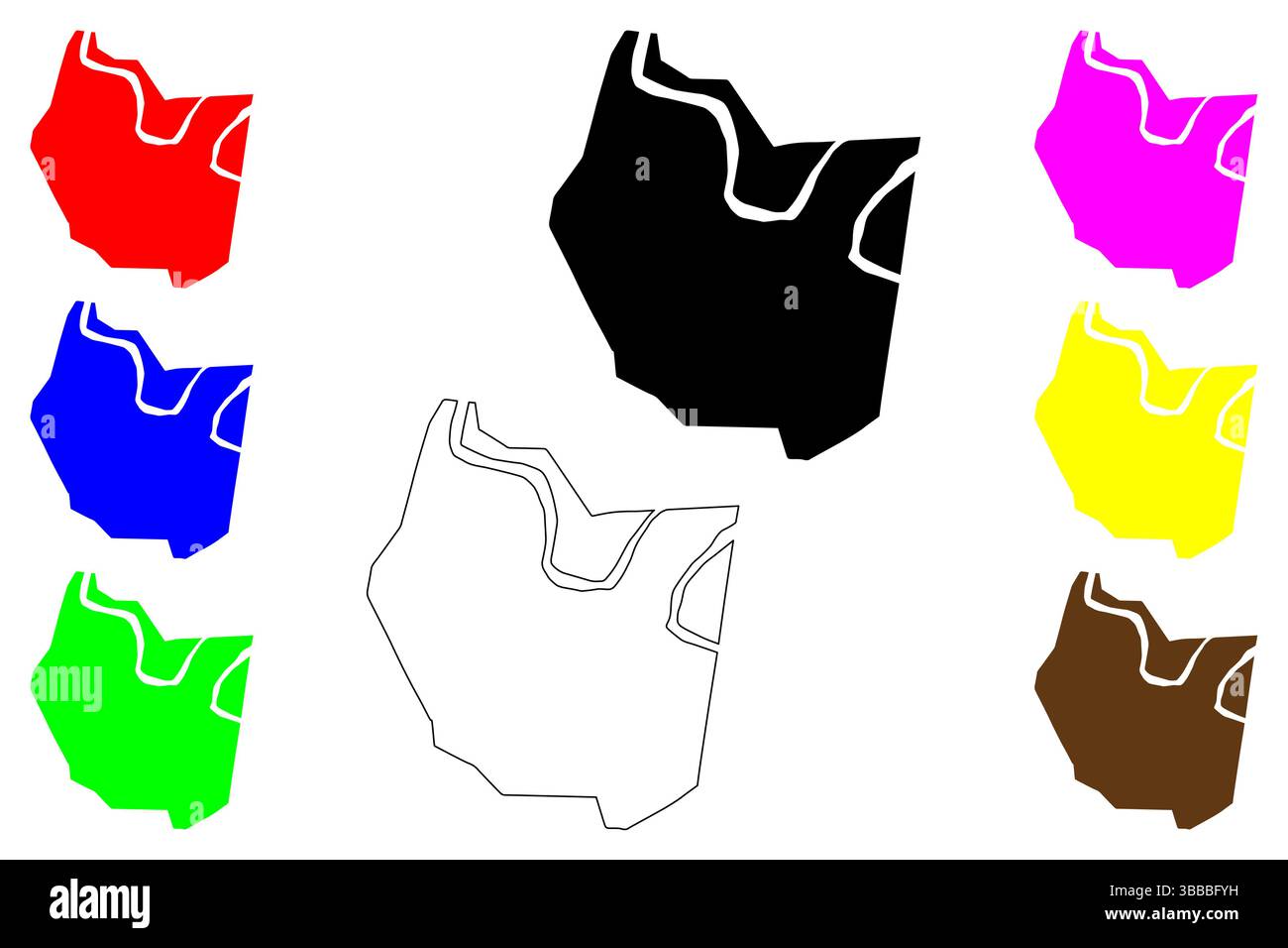 Silchar city (Republic of India, State of Assam) map vector ...