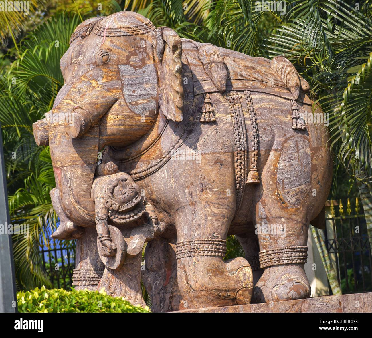 Historical Sculpture of a elephant made with stone situated at Konark ...
