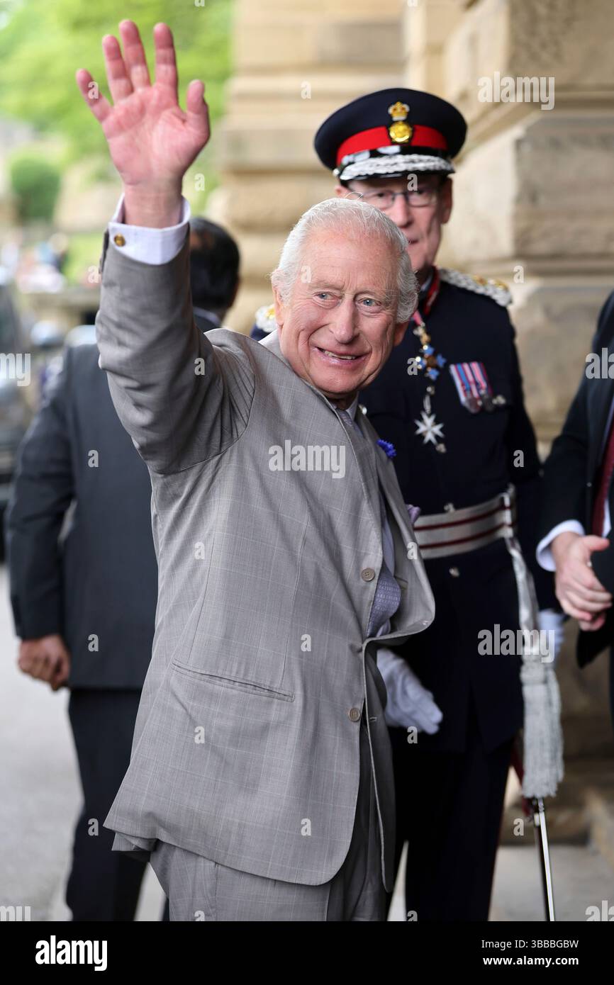Britain's King Charles III visits Cartwright Hall, an art gallery and ...