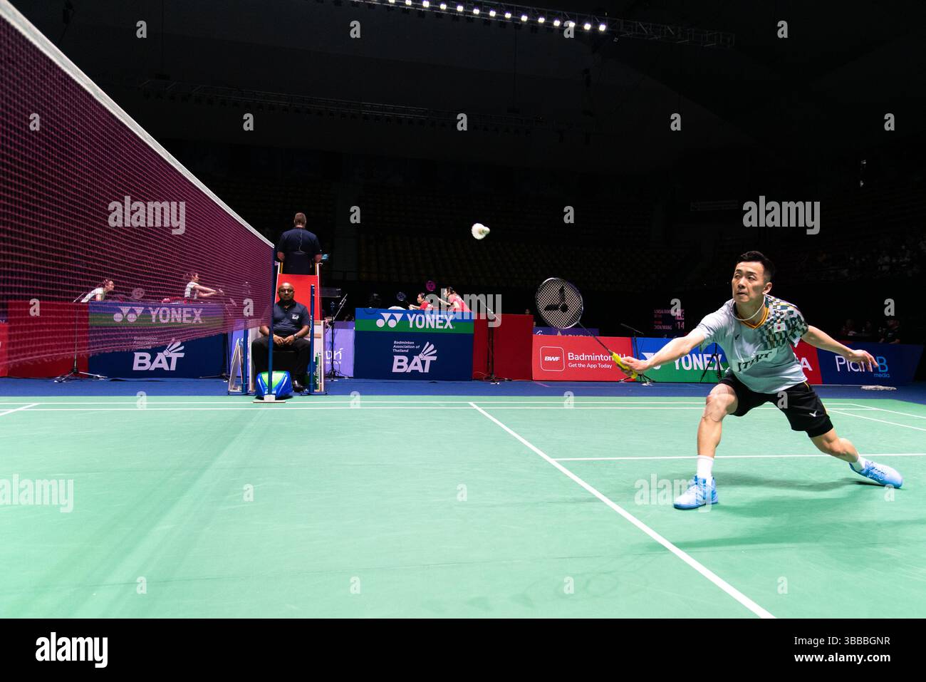 Bangkok, Thailand. 15th May, 2025. Kenta Nishimoto of Japan plays against Alwi Farhan of ...