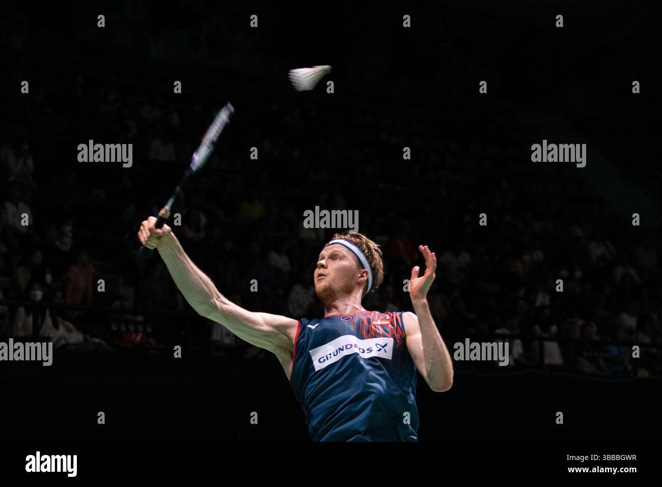Bangkok, Thailand. 15th May, 2025. Anders Antonsen of Denmark plays ...