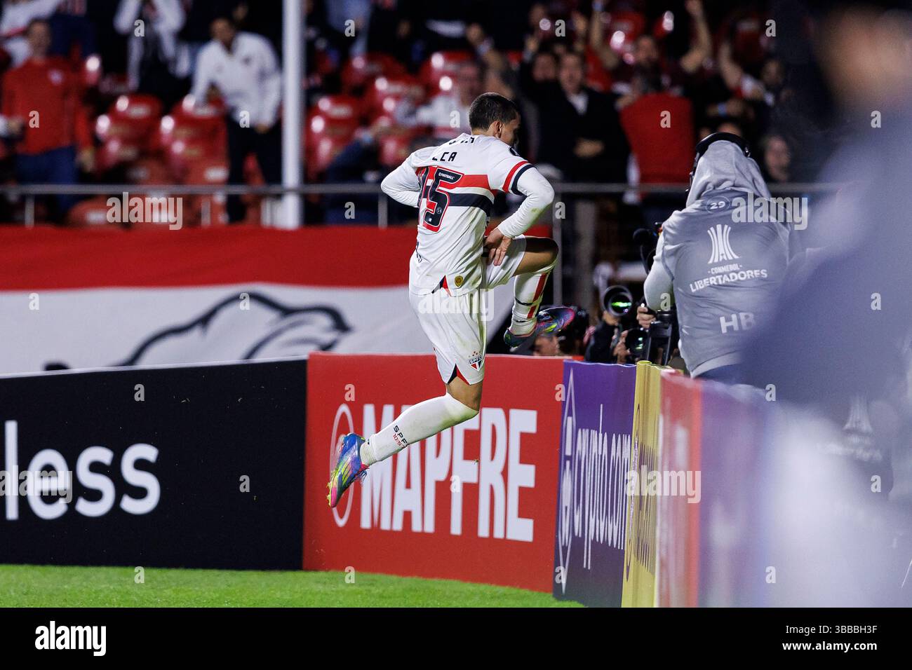 Lucca Marques of Sao Paulo celebrates his goal during the Copa CONMEBOL ...