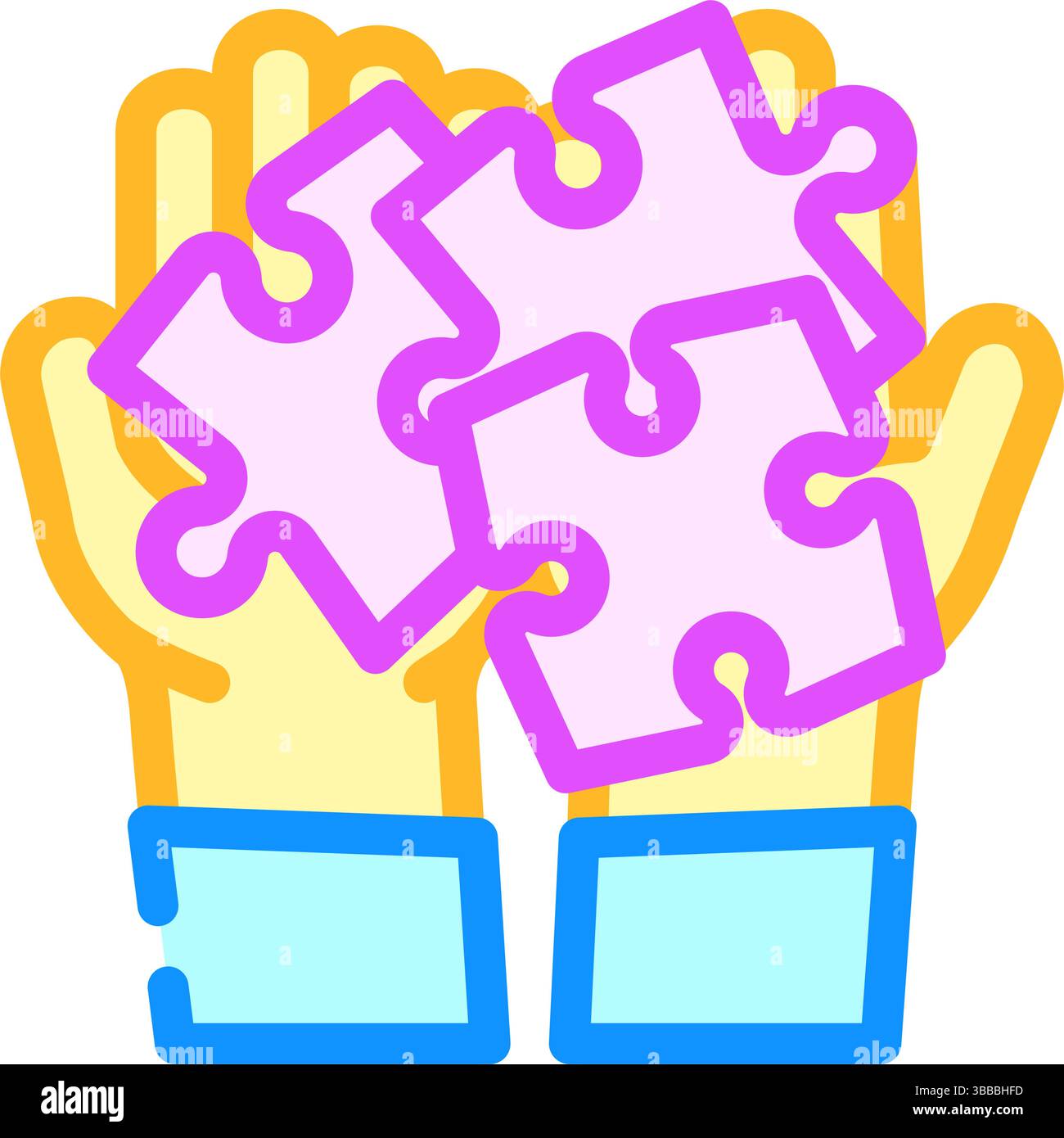 puzzle jigsaw hand color icon vector illustration Stock Vector Image ...