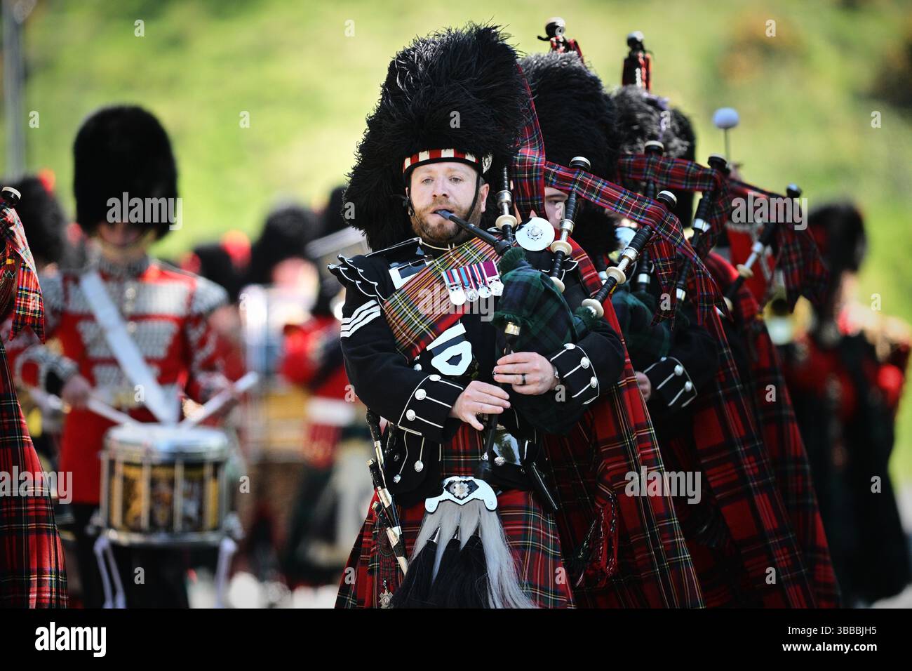 Edinburgh Scotland, UK 15 May 2025. A military parade rehearsal takes ...