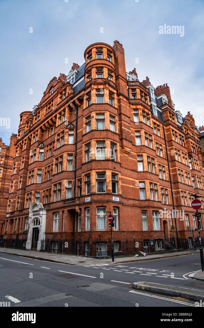 London, England, 11 July 2023, Classic Red Brick Building with Ornate ...
