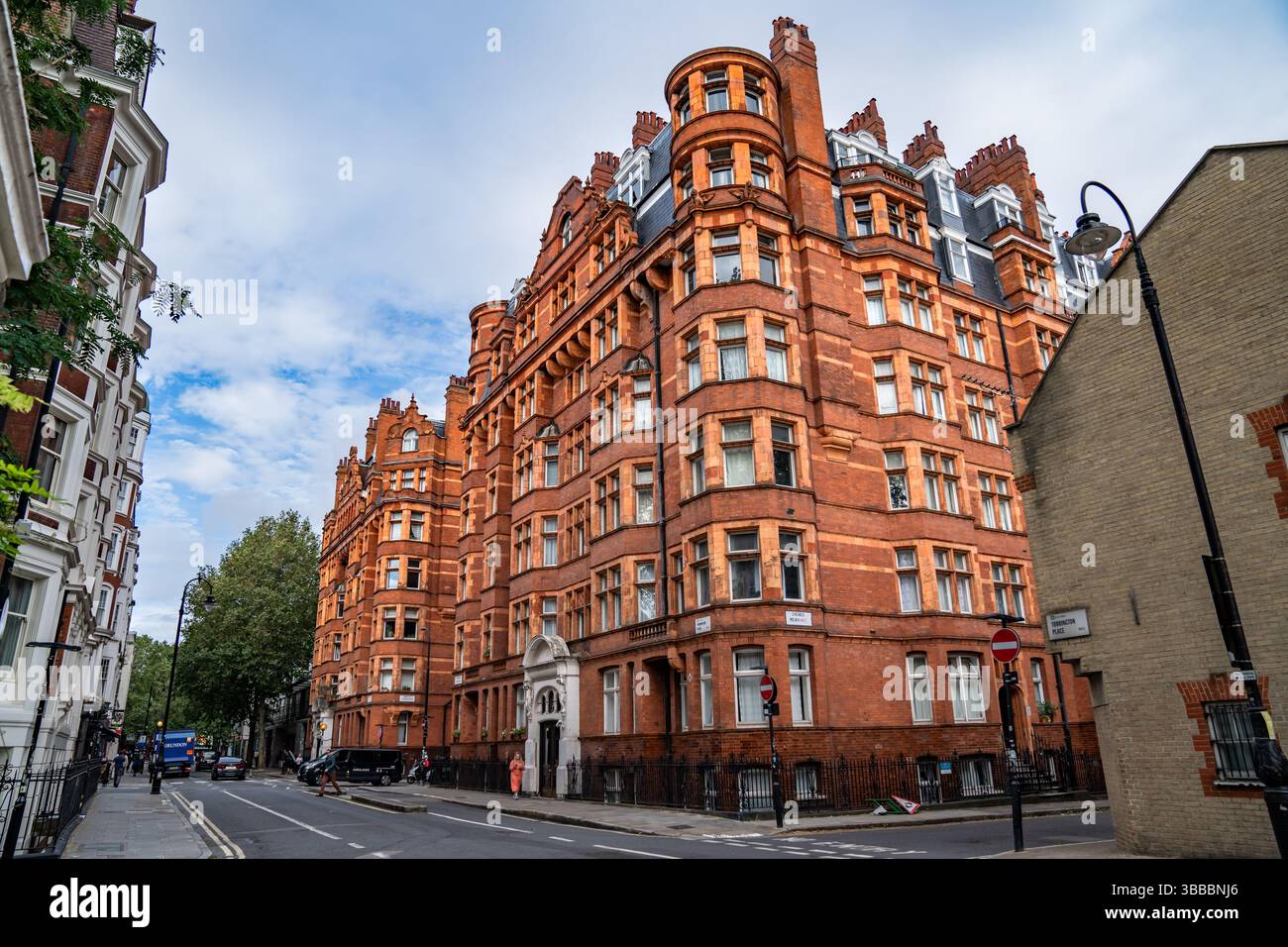 London, England, 11 July 2023, Classic Red Brick Building with Ornate ...