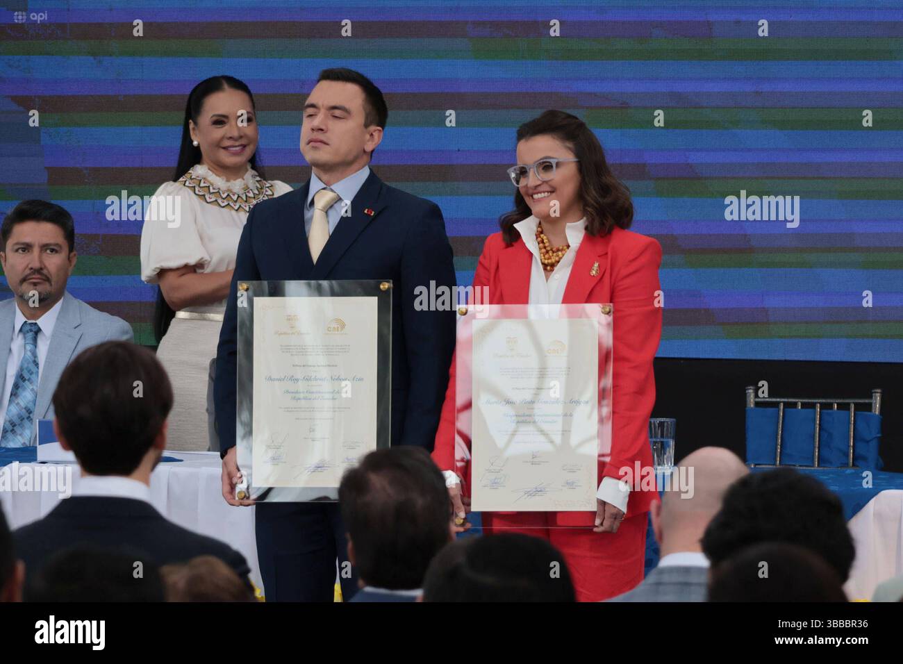 DELIVERY OF CREDENTIALS May 15, 2025 Diana Atamaint President of the CNE delivers credentials as ...