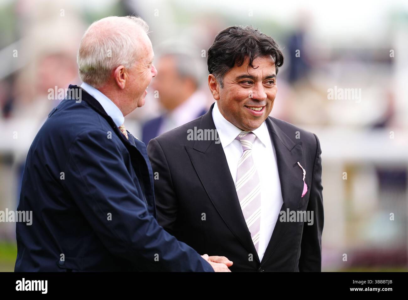 Kia Joorabchian (right) with trainer Karl Burke on day two of the Dante ...