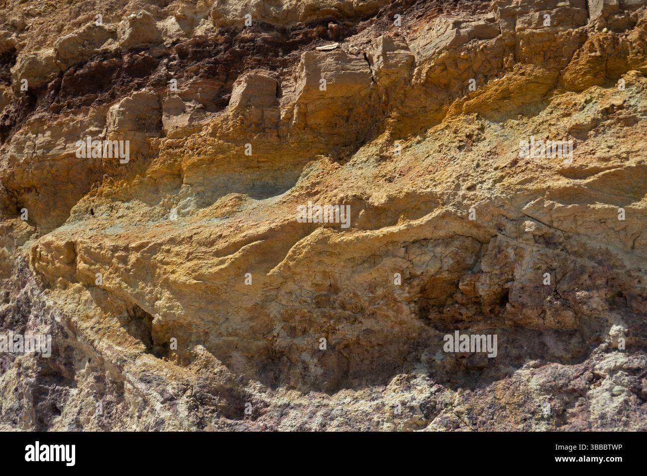Colored layers in the rock walls along the so called Colors Route, in ...