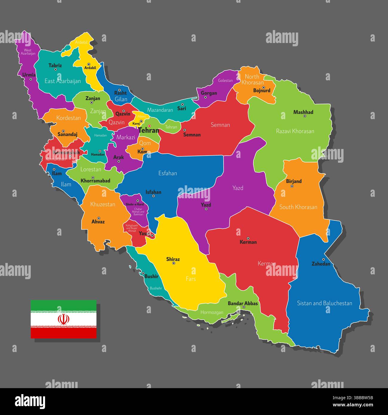 Abstract vector color map iran hi-res stock photography and images - Alamy