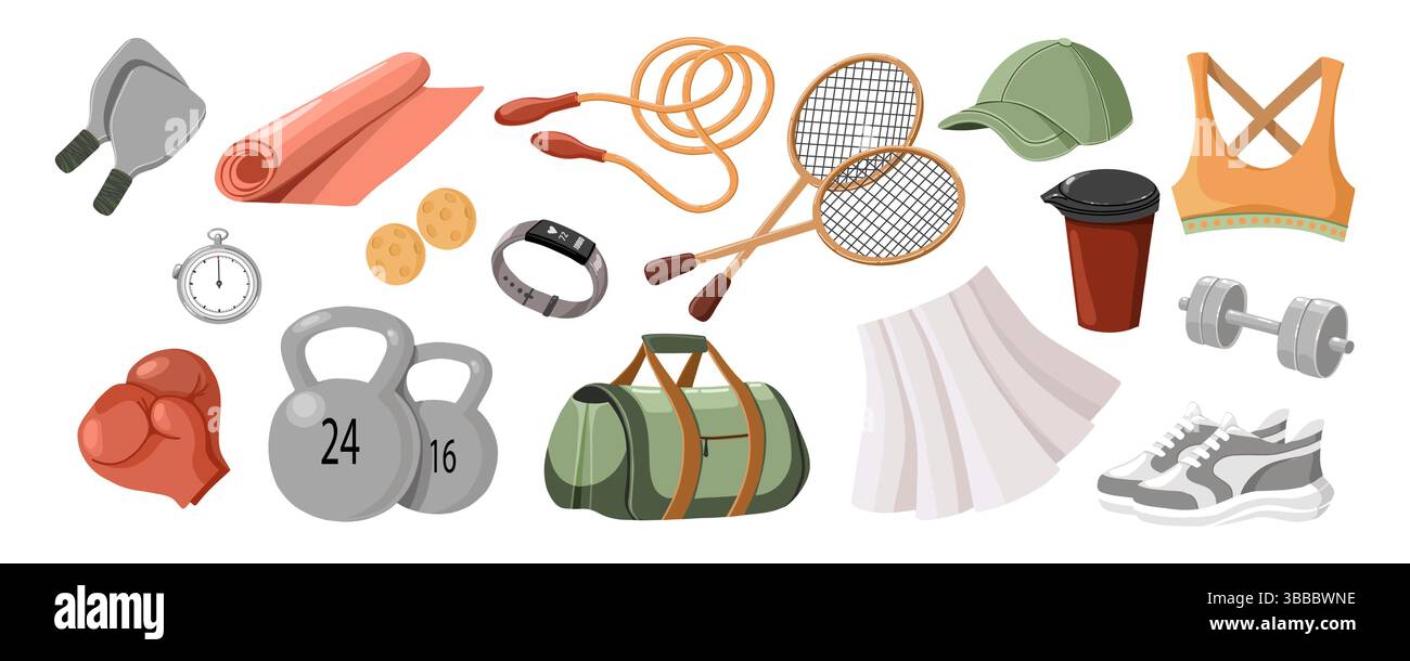 Sports equipment including dumbbells Cut Out Stock Images & Pictures ...