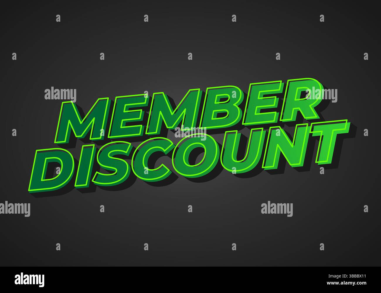 Member discount. Eye catching typography for campaign banner or ...