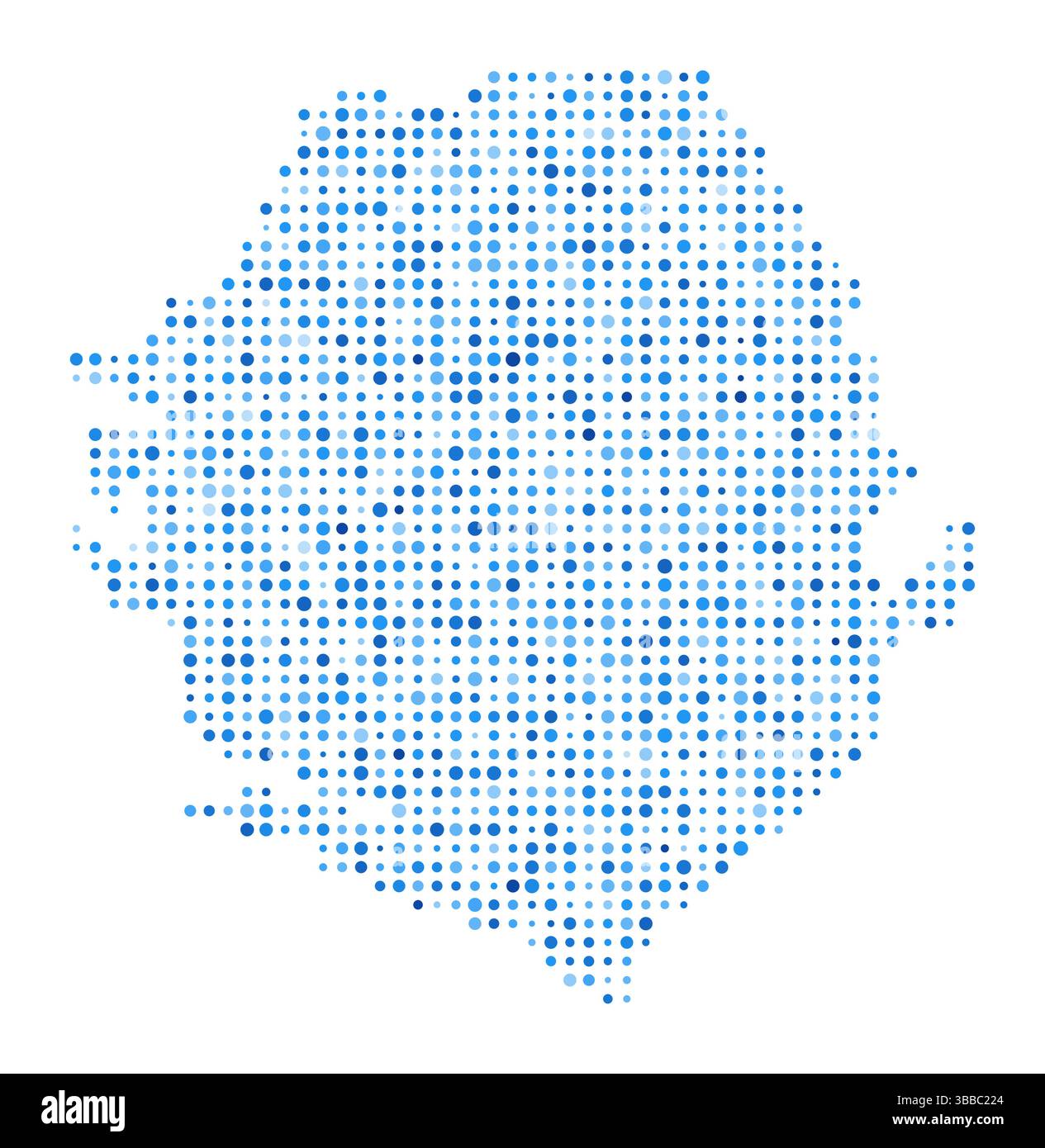 Sierra Leone Dot Map. Country Digital Style Shape. Sierra Leone vector ...