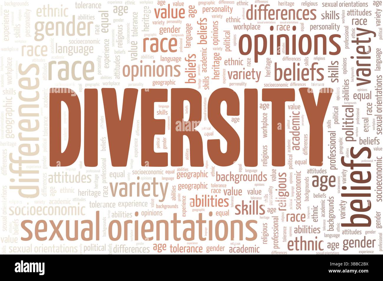 Diversity word cloud isolated on a white background Stock Vector Image ...