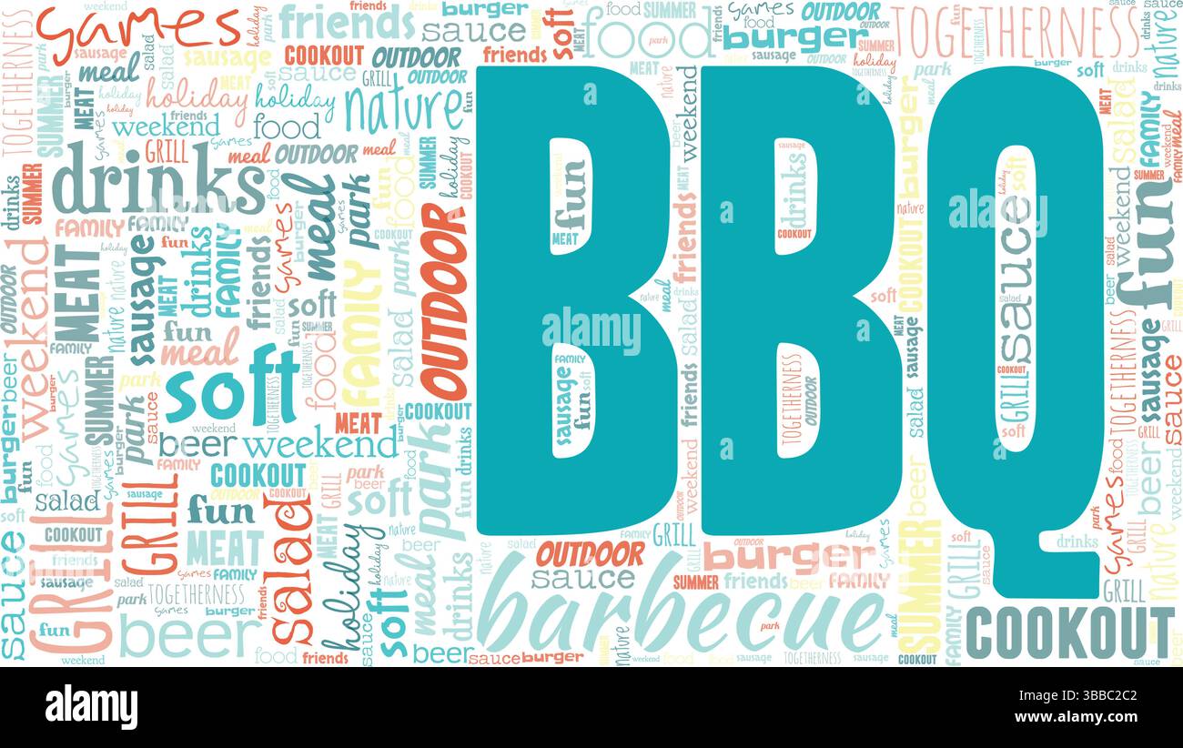 BBQ - Barbecue word cloud isolated on a white background Stock Vector ...