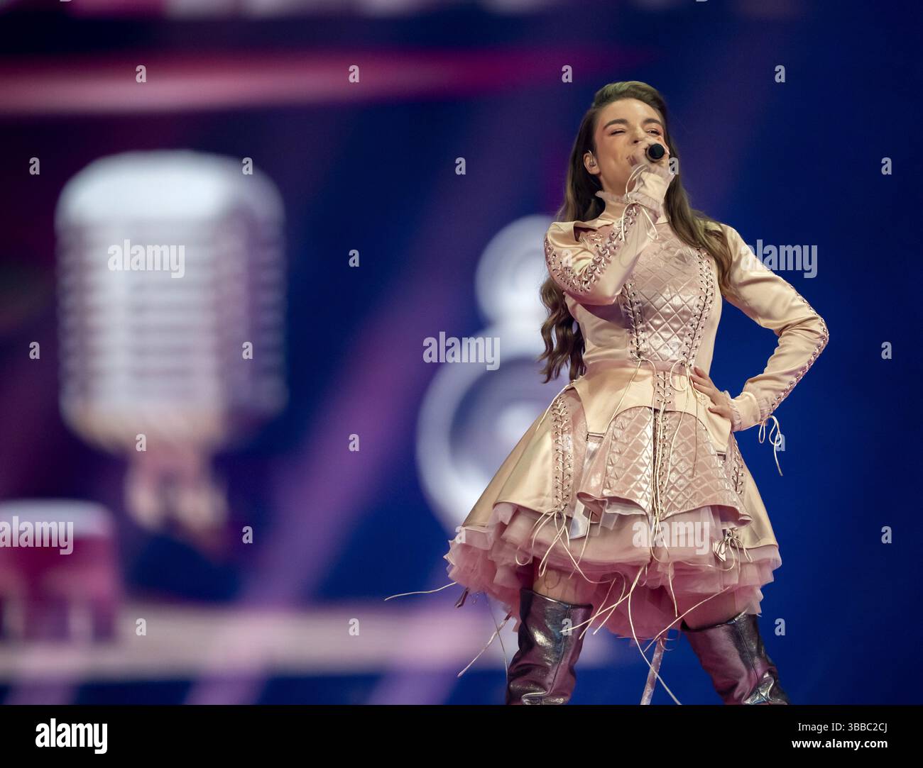 BASEL - Laura Thorn for Luxembourg during the final rehearsal for the ...