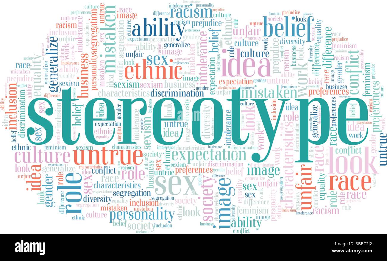 Stereotype word cloud isolated on a white background Stock Vector Image ...