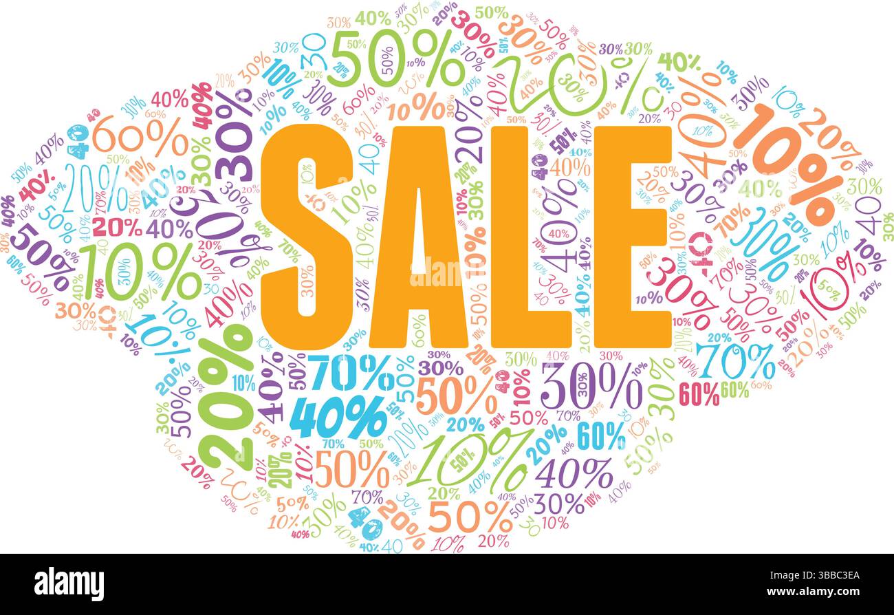 Sale word cloud isolated on a white background Stock Vector Image & Art - Alamy