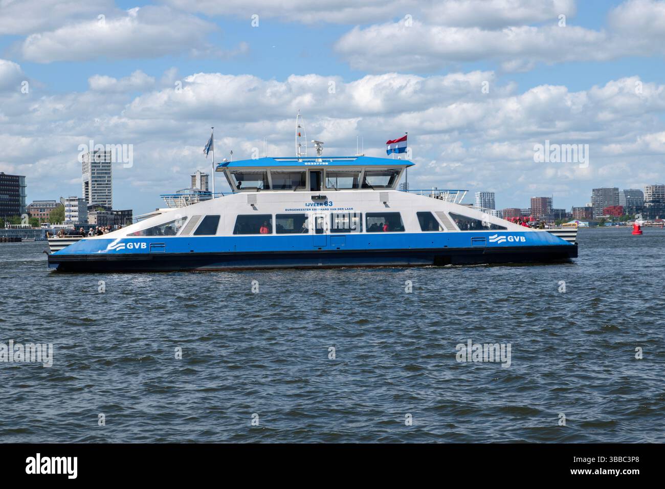 One Ferry At The IJ River At Amsterdam The Netherlands 5-5-2025 Stock ...
