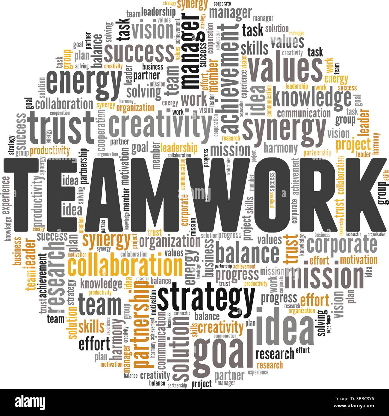 Teamwork word cloud conceptual design isolated on white background ...