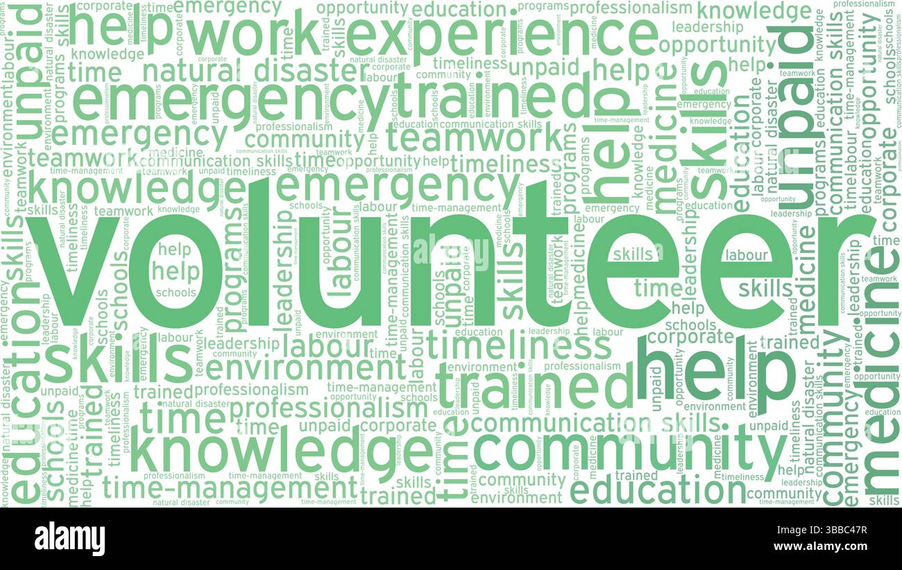 Volunteer word cloud conceptual design isolated on white background ...