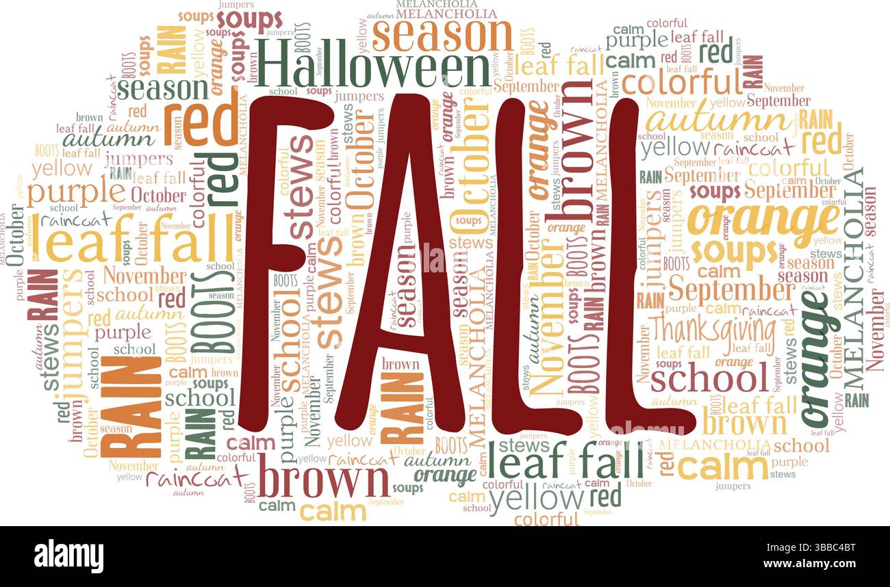 Fall word cloud isolated on a white background Stock Vector Image & Art ...