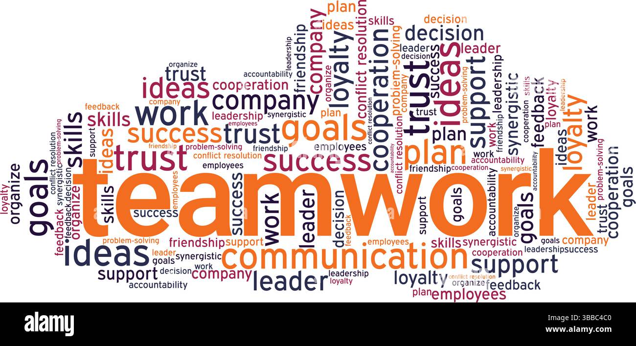 Teamwork vector illustration word cloud isolated on a white background ...