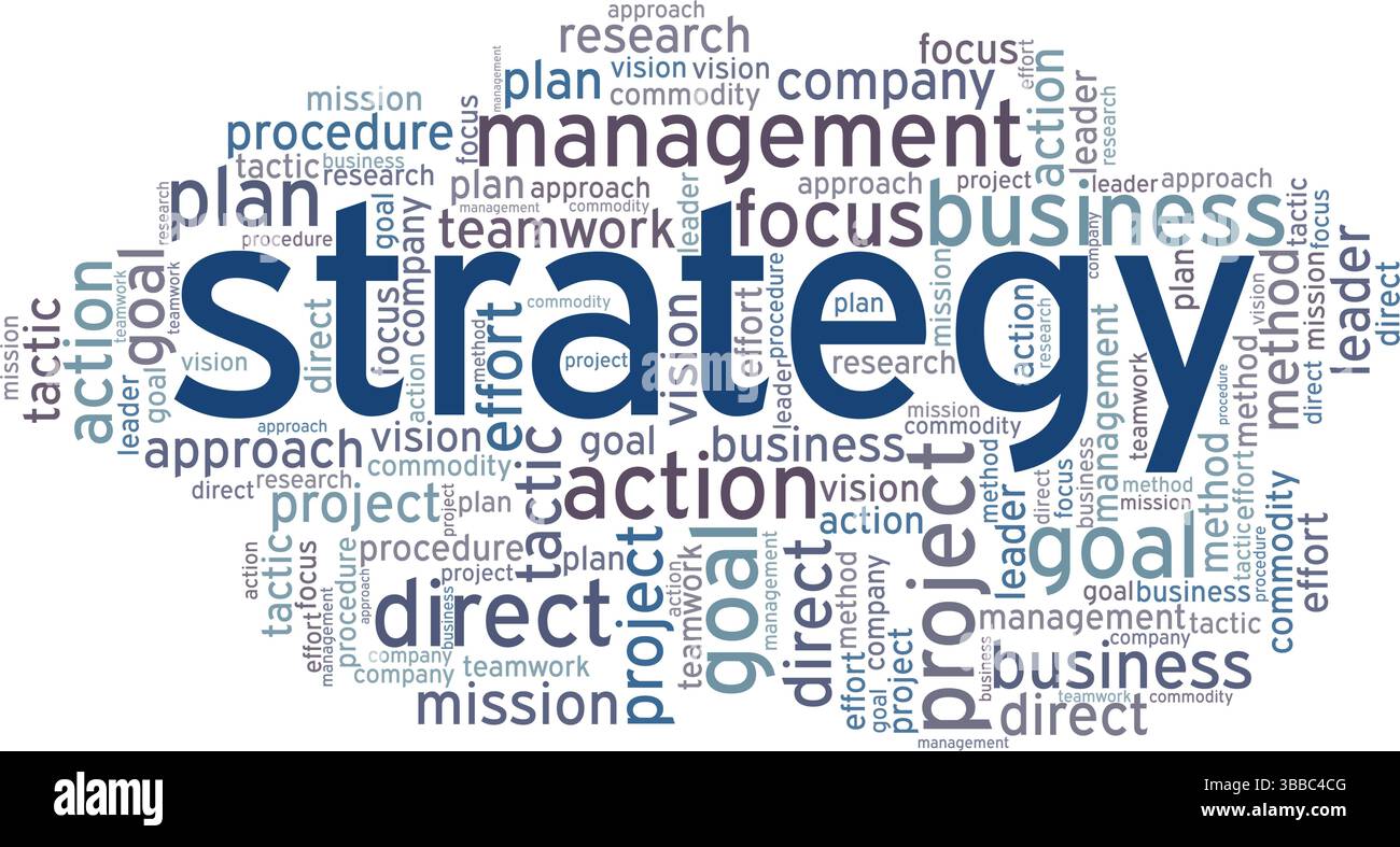 Strategy word cloud isolated on a white background Stock Vector Image ...