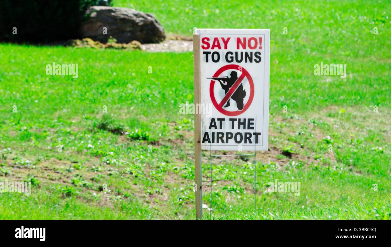 Anti-gun protest sign on a lawn Stock Photo - Alamy